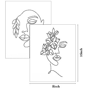 wall art 16 Pieces 8 x 10 Inch Minimalist Line Art Wall Decor Women Body Black and White Abstract Drawings Aesthetic Posters Line Wall Unframed Art for Girls Women Apartment Room