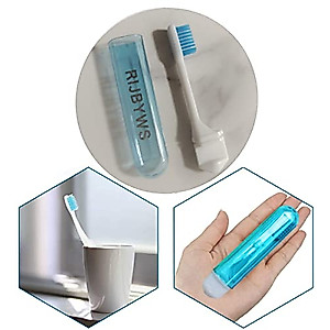 RIJBYWS 4PCS MINI Travel Toothbrushes, On Fhe Folding Toothbrushes [non-electric], Does Not Hurt The Gums,Suitable for Travel, Camping, School, Home (3.9 inches after folding)