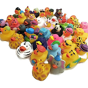 Assorted Colorful Rubber Duckies (2") Ducks Ducky Duck Ducking (6 Pack) Jeep Ducking Bath Tub Pool Toy