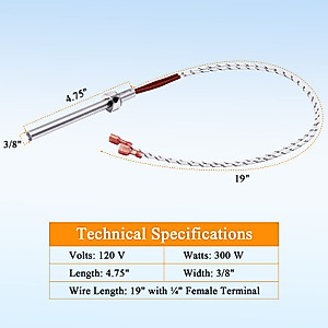 Criditpid Replacement PU-CHA Igniter for Englander 25-PDVC, 55-SHP10, 25-PDV Pellet Stoves.