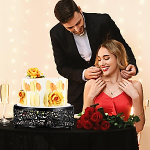 Lallisa 6 Pcs Black Cake Stand Set 12 Inch 10 Inch 8 Inch Wedding Cake Stand Round Metal Dessert Display Cupcake Holder Candy Display Plate for Wedding Party Birthday Decorations(Black)