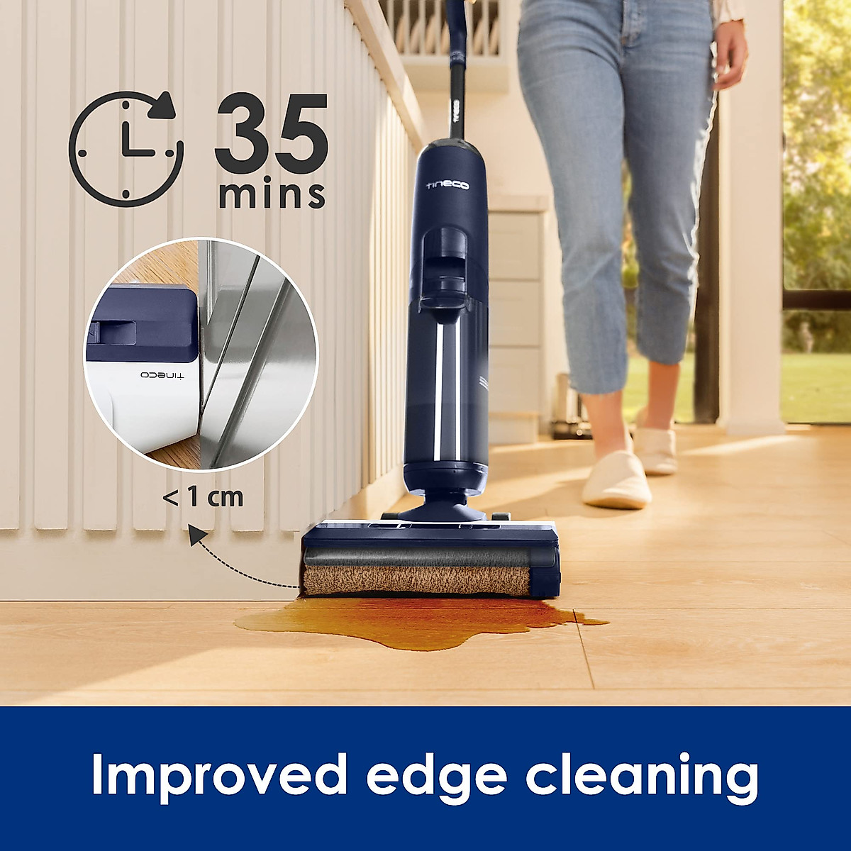 Tineco Floor ONE S5 Blue & Replacement HEPA Assembly & Brush Roller & 280ml Solution Set, Cordless Wet Dry Vacuum Cleaner and Mop