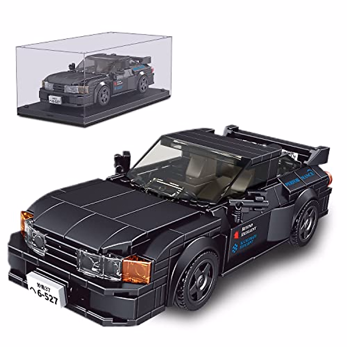 Mould King Initial D Car Nissan Skyline GTR32 Race Car Building Sets with Display Case, 27014 Collectible Speed Champion Car Building Blocks, Classic Race Car Building Kits for Adults Kids 8+(359PCS)