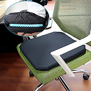 KR Large Gel Seat Cushion, Cooling seat Cushion, Absorbs Pressure Points, Blue Seat Cushion, Wheelchair Cushions, Gel Cushion for Office Chair Home Car seat Cushion, with 1 Non-Slip Cover
