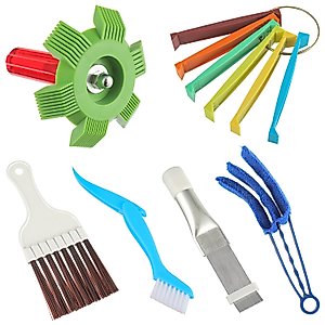 BOJACK Air Conditioner Fin Cleaner Set, Ac Fin Comb Condenser Fin Straightener, Brush Condenser Ac Coil Cleaner Air Refrigerator Fin Cleaner Evaporator Radiator Repair Clean Tool (6 Pcs)
