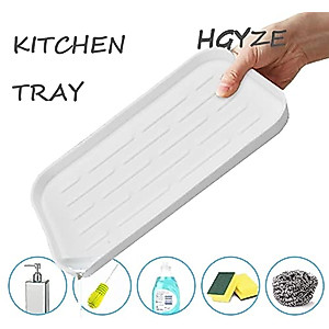 Kitchen Storage Set with 8pcs Deep Drawer Dividers (42cm x 9cm) and 1pc White Silicone Sponge Holder. A Clean Kitchen Gives a Good Mood by HGZYE