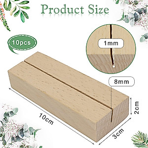 TINSKY 12 Pack Wood Place Card Holders Wooden Stands for Acrylic Signs Table Number Stands Picture Holders for Wedding Dinner Home Party Events Decoration Christmas Decoration (Wood)