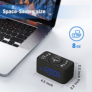 REACHER R4 Alarm Clock and White/Pink/Brown Noise Machine, Dual Alarm with 7 Loud Ringtones, 12 Soothing Natural Sounds, Sleep Timer, Adjustable Volume, Dimmable LED Digits for Bedroom, Adults, Travel