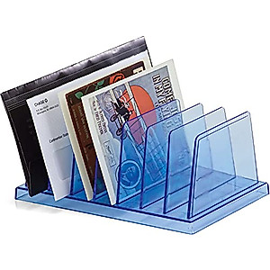 Officemate Blue Glacier Standard Sorter, 7 Compartments, Transparent Blue (23214)