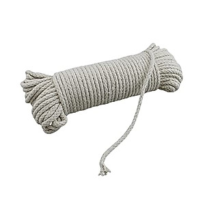 100 Ft Heavy Duty Braided Cotton Rope Clothesline #6 1/4" 6 mm Multi Purpose Home Boat Camping Ivory
