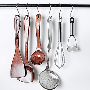 WHITECLOUDZ 30 Pack S Hooks for Hanging Plants, Stainless Steel S Hooks Heavy Duty for Hanging Clothes, Durable Large S Shaped Closet Hooks for Kitchen