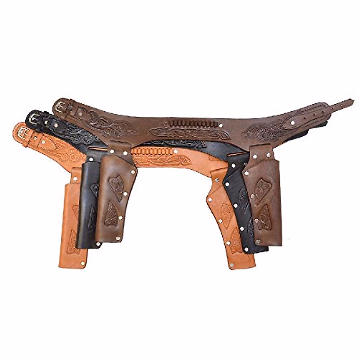 Kids- Hand Tooled Leather Double Holster