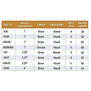 Sesamee K440 4 Dial Bottom Resettable Combination Brass Padlock with 4-Inch Hardened Steel Shackle and 10,000 Potential Combinations