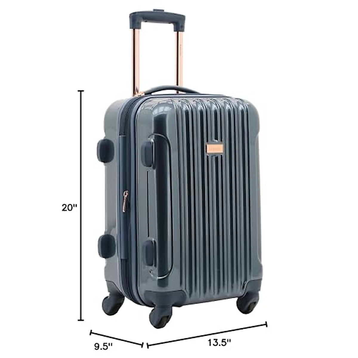 kensie Women's Alma Hardside Spinner Luggage, Expandable, Midnight Blue, Carry-On 20-Inch