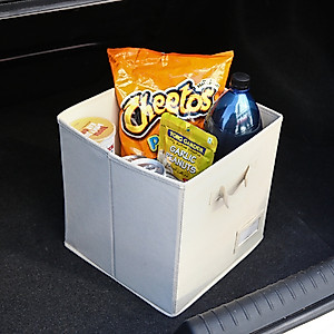 Safari Foldables Two Handle Foldable Fabric Storage Cube Closet Organizer, Cream Beige, Pack of 6