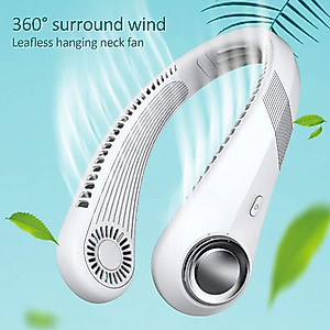 Personal Neck Fan Rechargeable Hands Free Fan - 3 Wind Speed Portable sports fan for Travel Indoor Outdoor - USB Powered Adjustment Cooling Fan for Women Men