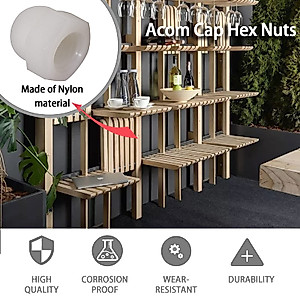 HARSKIYER 30pcs White Nylon Hex Cap Nut, M6 Acorn Hex Cap Nuts Nylon Hex Acorn Nuts Hexagon Decorative Cap Nut Acorn Hex Nuts