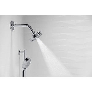 KOHLER 22170-G-2MB Purist Multi-Function Showerhead, Wall-Mount, 3 Spray Settings, 1.75 GPM, Vibrant Brushed Moderne Brass