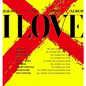 (G) I-DLE : I Love [X-File Version] 5th Mini Album CD+Booklet+Lyrics Paper+Photocard+Sticker+Stamp Sticker+Bookmark+Mini Poster+(Extra (G) I-DLE 5 Photocards+Pocket Mirror)
