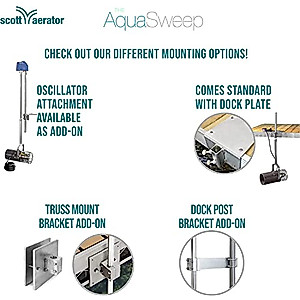 Scott Aerator 1 Horse Power 115V Muck Blaster -50ft Cord| 1 Horse Power Aquasweep with Truss Mount | Water Circulator | Water Agitator | Water Mover | Muck Blower