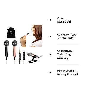 Wootrip Mini Karaoke Microphone, Mini Voice Recording Microphone Portable Karaoke Mic for Singing, Voice Recording…