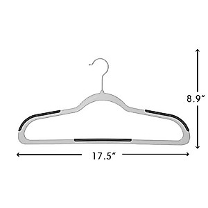 Finnhomy Heavy Duty 50 Pack Plastic Hangers, Durable Clothes Hangers with New Generation Non-Slip Pads,Space Saving Easy Slide Organizer for Bedroom Closet, Great for Shirts, Pants, Gray