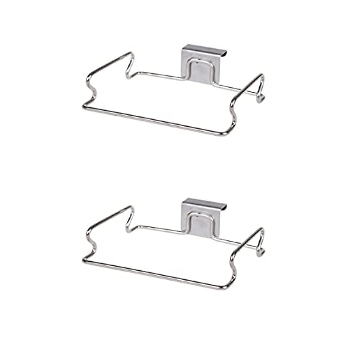 LITTLA 2 Pcs Large Stainless Steel Trash Bag Holder for Kitchen Cabinets Doors and Cupboards, Under Sink Bag Holder, Garbage Bag Holder, Kitchen Waste Can, Kitchen Trash Cans, Silver