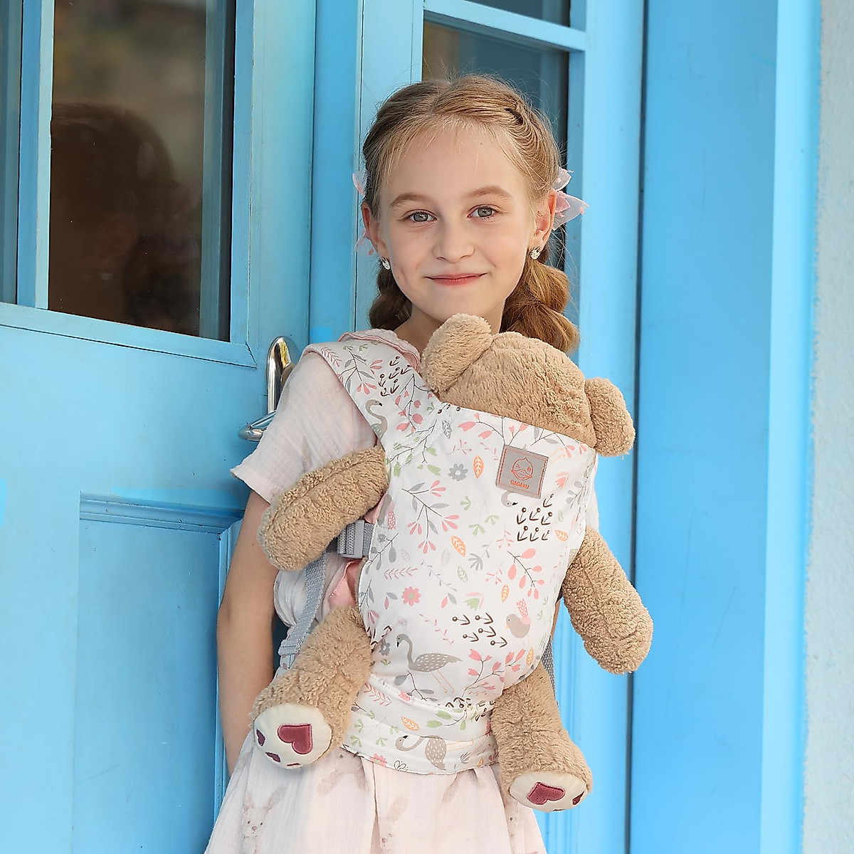 GAGAKU Baby Doll Carrier Soft Cotton Stuffed Toy Carrier Doll Accessories for Kids – Pink (Flamingo)