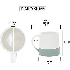 Pavilion Gift Company - Love You Friend - 17 oz Organic Shaped Teal Dipped Stamped Letter Novelty Coffee Mug Tea Cup Best Friend Bestie BFF Gift Neutral Home Modern Friendship Present