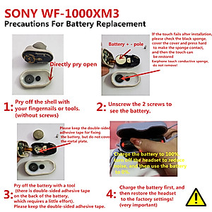 STRENG-CELL 2 Pack CP1254 Replacement Battery for Sony Wf1000X XM3 SP600 700 900 Battery Jabra Rox BandO H5 E6 Galaxy Buds Bluetooth Headset Battery Varta ICR LIR 1254 A2 A3 Made in Germany