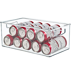 Hudgan 2 Pack Straight Sides Stackable Pantry Organizer Bins for Home Edit - 13.5''L x 7.5''W x 5.5''H