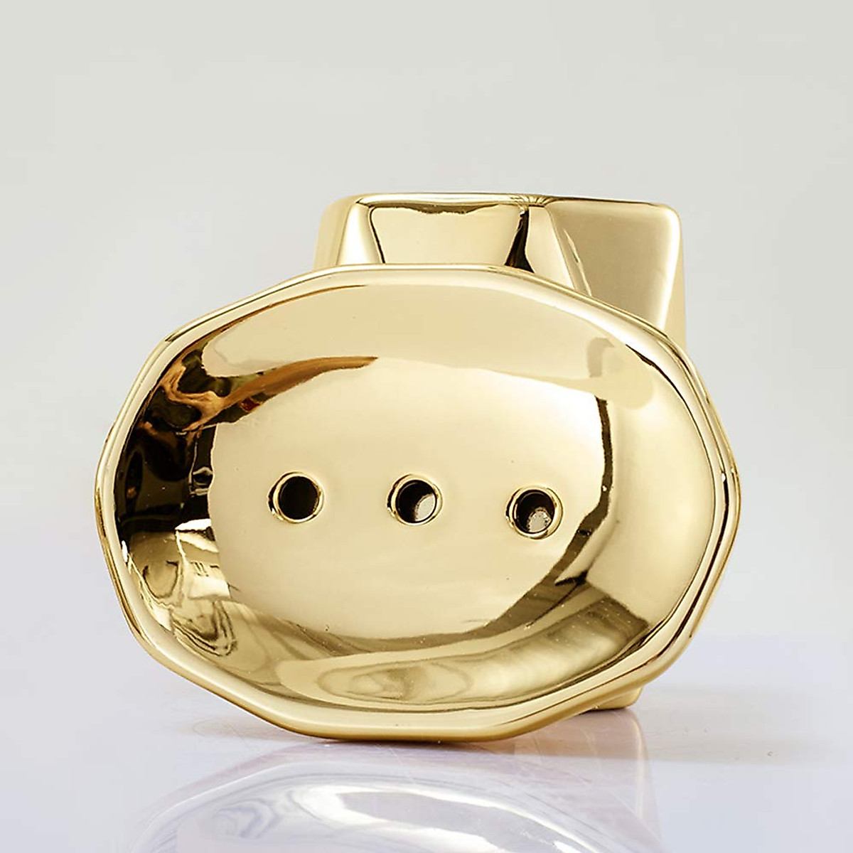 WYZQQ Luxury Gold Ceramic Bathroom Accessory Set, Bathroom Decor Including Soap Dispenser, Toothbrush Holder, Cup, Soap Dish, Tray - Creative Home Gift