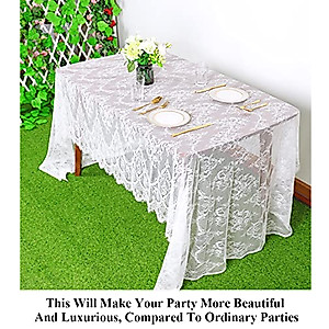 Vintage-Lace-Tablecloth 60x120-Inch Small Lace Rectangle Tablecloth Lace Boho Print Tablecloth Lace Overlay Tablecloth Lace Table Runner Overlay