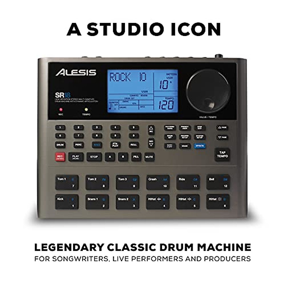 Alesis SR-18 - Studio-Grade Standalone Drum Machine With On-Board Sound Library, Performance Driven I/O and In-Built Effects / Processors