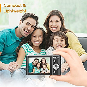 Andoer Portable Digital Camera 48MP 4K 2.8-inch IPS Screen 16X Zoom Self-Timer 128GB Extended Memory Face Detection Anti-Shaking with 2pcs Batteries Hand Strap Carry Pouch