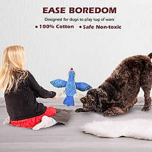 Squeaky Dog Toys Dog Chew Toy for Aggressive Chewers Dog Stuffed Animals Rope Chew Toy Dog Teethbrush Dental Chew Toy for Small Medium Large Doggy or Puppy Red-Billed Bird