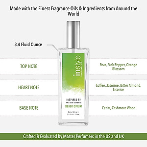 Instyle Fragrances | Inspired by Yves Saint Laurent's Black Opium | Eau de Toilette | Fragrance for Women | Vegan, Paraben Free, Phthalate Free | Never Tested on Animals | 3.4 Fluid Ounces, White