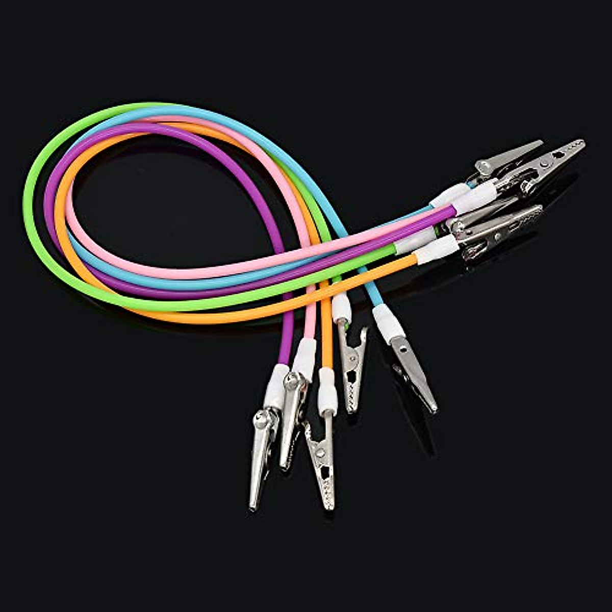 Angzhili 5 Pcs Dental Bib Clips,Silicone Napkin Clip Bib Holders with Colorful Silicone Lanyard and Stainless Steel Clip(Pink)