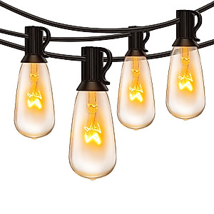 Romasaty 10-Pack Edison Light Bulbs ST40 Clear Replacement Bulbs-7 watts 120 Volts E17 Screw Base for Outdoor Indoor Patio Edison String Lights-Clear