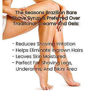 Brazilian Bare Tropical Coconut Extra Moisturizing Shave Syrup – Preferred Over Traditional Womens Shave Creams And Womens Shave Gels