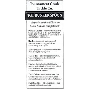 Tournament Grade Tackle - TGT 10.5 Inch Rattling Bunker Spoon (White/White)