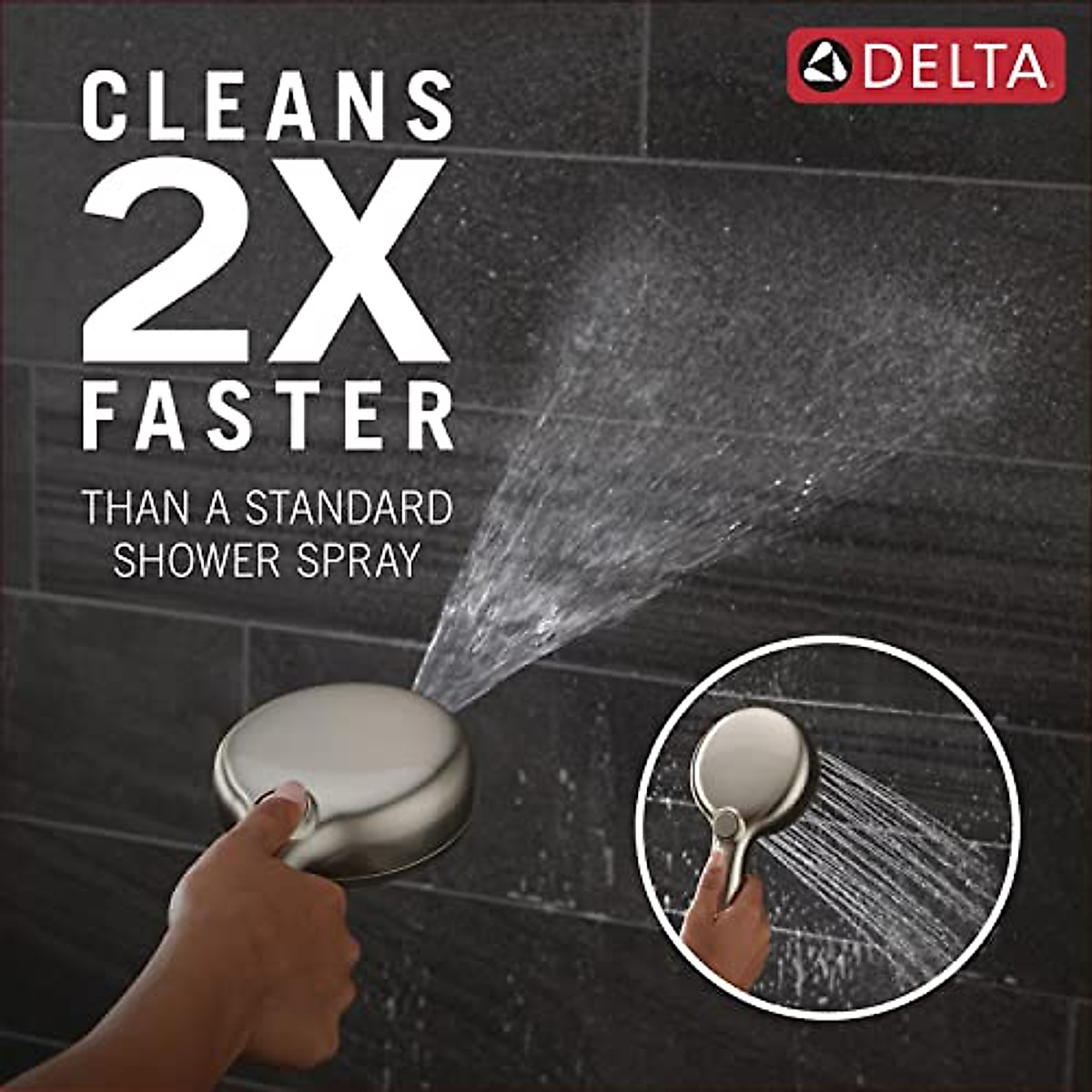 Delta Faucet ProClean Brushed Nickel Shower Head with Handheld, Showerhead with High Pressure Spray, Handheld Shower Head, 6 Spray Settings, SpotShield Brushed Nickel 75740SN