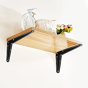 Cabilock Home Decor Cabinet Shelf 4 Sets Shelf Brackets Heavy Duty Black Iron Metal Floating Shelf Bracket Wall Shelf Bracket L Shape Shelves for Wall Mount Shelves Black Shelfs Heavy Duty Shelving