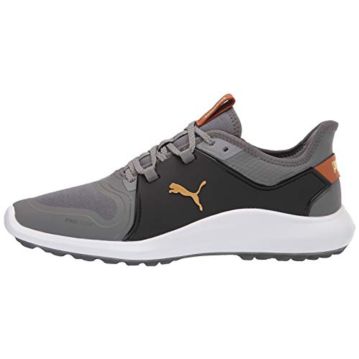 PUMA mens Ignite Fasten8 Golf Shoe, Quiet Shade-gold-puma Black, 10 US