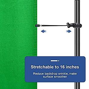 EMART Green Screen Backdrop, Photography Greenscreen Background for Streaming Zoom, Small Photo Muslin Green Chromakey Cloth Fabric Curtain with 4 Backdrop Clip