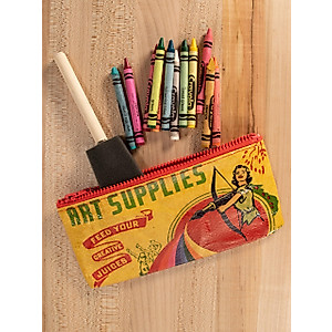 Blue Q Pencil Case, Art Supplies. Hefty Zipper, Sturdy and Easy-to-Rinse-Clean, 95% Recycled Material. Organize a Larger Bag -- Store Makeup, Chargers, Receipts, Pencils. 4.25"h x 8.5"w