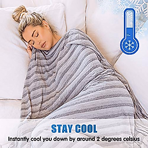 Cooling Throw Blanket with Double Sided Cold Effect, Lightweight Breathable Summer Blanket, Throw Blankets for Couch, Transfer Heat to Keep Body Cool for Hot Sleepers and Night Sweats,Throw XL 50"x70"