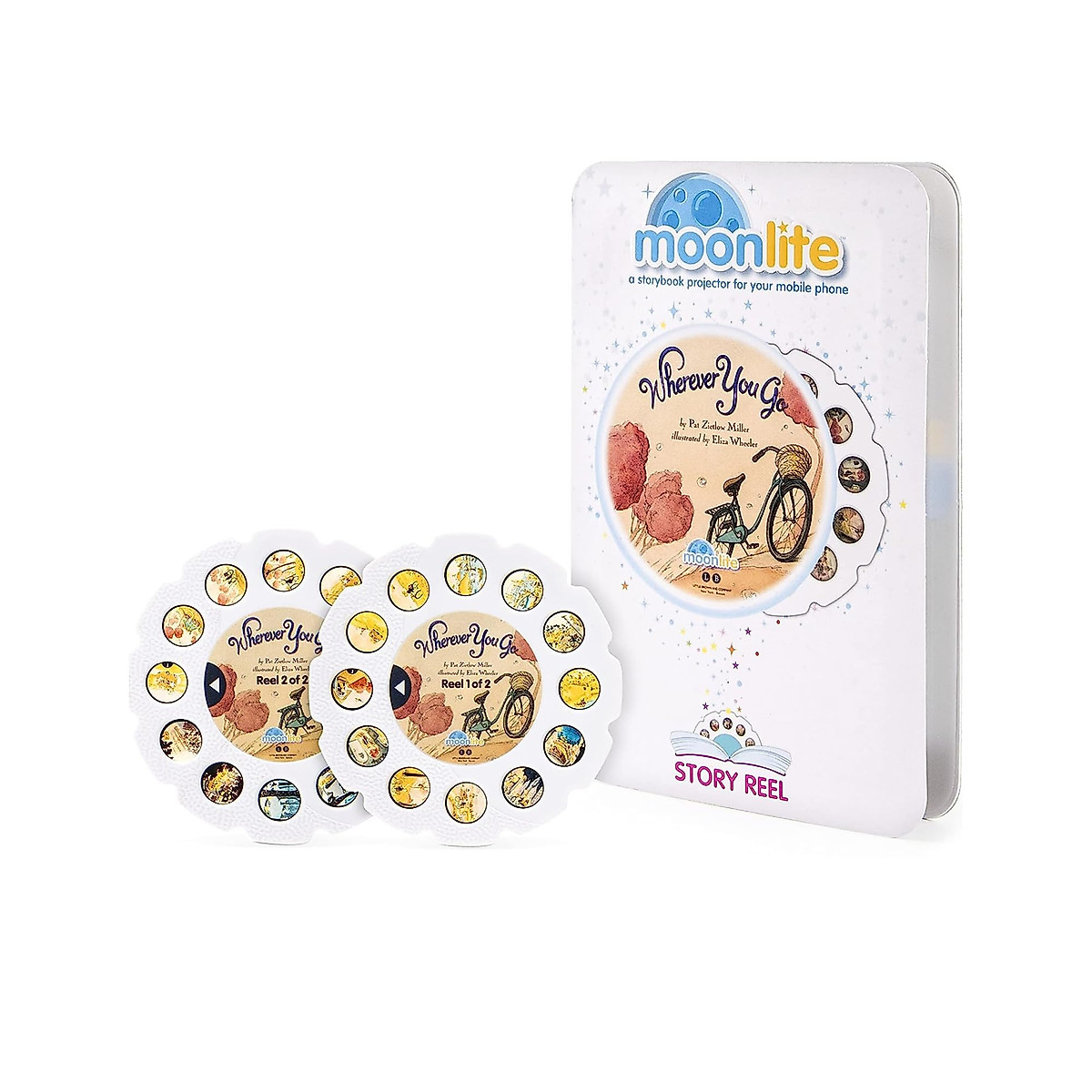 Moonlite Storybook Reels for Flashlight Projector, Kids Toddler | Wherever You Go | Story Reel Pack for 12 Months and Up
