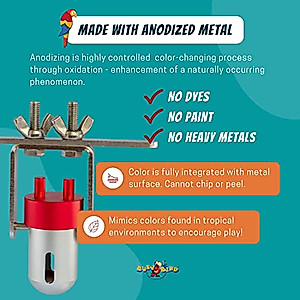 Busy Bird | Goodie Gadget Foraging Bird Toy - Spins on Axis with Peek-A-Boo Window - 100% Metal, Ultimate Brain Teaser and Mind Game for Medium to Extra Large Birds