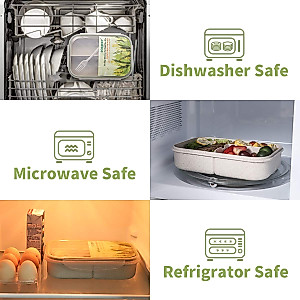 Bento Box,Bento Lunch Box for Kids and Adults, Leakproof Lunch Containers with 3 Compartments, Lunch box Made by Wheat Fiber Material(White) By Itopor